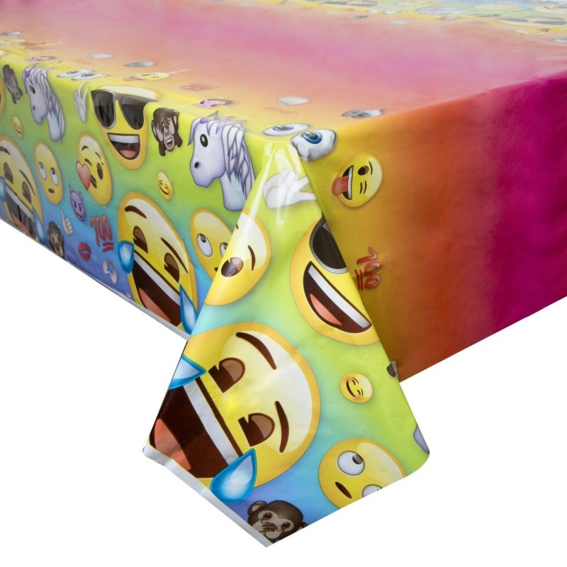Rainbow Emoji Plastic Tablecover | Emoji Party Supplies | Who Wants 2 Party