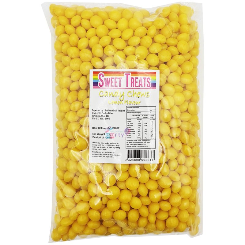 Yellow Candy Chews (1kg) Like Skittles | Halal | Bulk Candy, Lollies ...