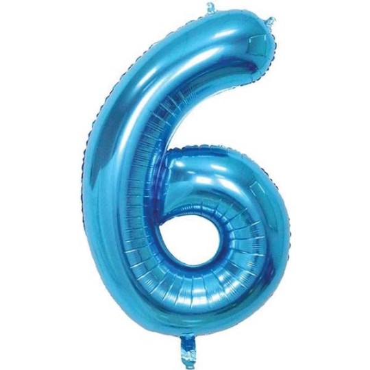 86cm Blue Number Balloon (6) - Inflated | Sydney Balloon Inflation ...